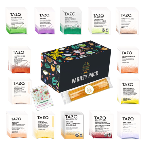 Tazo Tea Sampler Set - 56pcs, 14 Varieties with Honey Sticks ...
