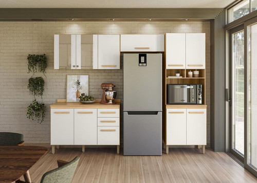 COZINHA NICIOLI INTENZA NUBIA - FREIJO/OFF WHITE CRISTAL PTA DE VIDRO ...