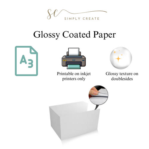 Glossy Cardstock Paper A3 (White) | Simply Create