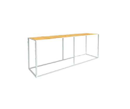 Steel Conversation Table White Frame withWood Top | Sandton Decor Hire