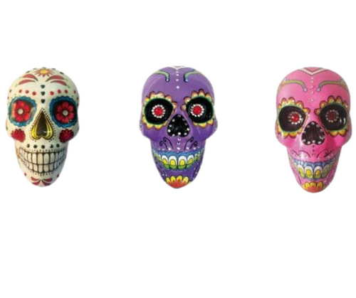 3x Skull Decorated with DOD Colors 20cm | Sandton Decor Hire