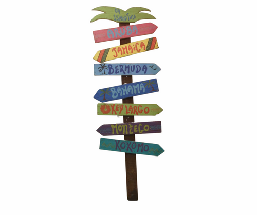 On Island Time Beach Sign Post | Sandton Decor Hire