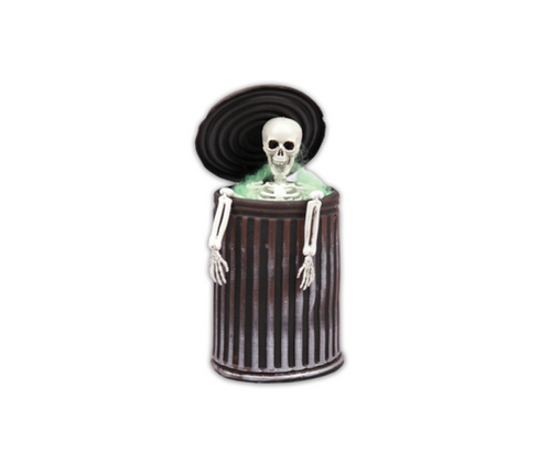 Animated Skeleton in Trash Can 30cm | Sandton Decor Hire