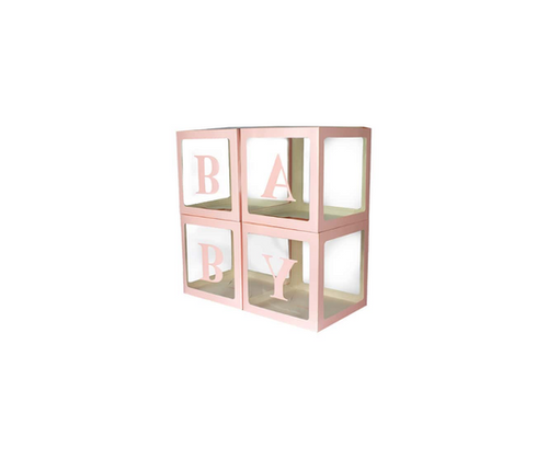 Pink Baby Boxes x 4 piece for baby shower | Sandton Decor Hire