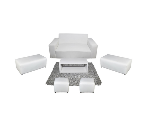 White Leather Lounge Pocket | Decor Hire by BV