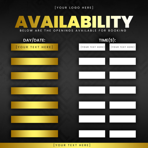 Availability Template - Gold | Ace Elite Designs