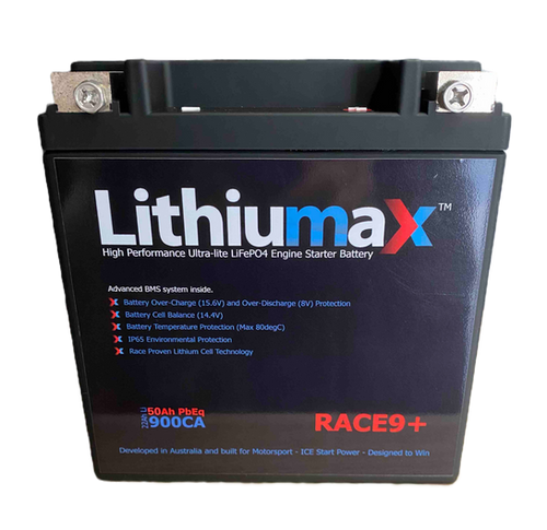 Lithiumax Gen6 RACE9+ LCD 900CA ULTRA-LITE Engine Starter Battery ...