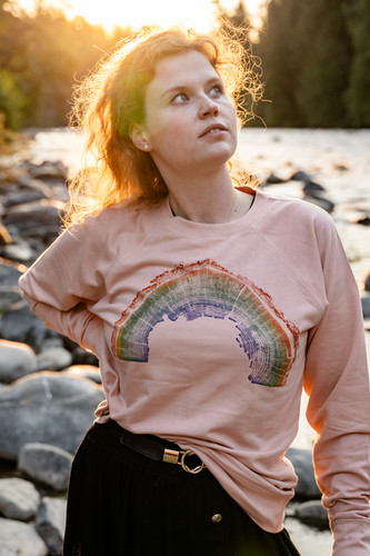 The Rainbow Log Stamped Sweatshirt - The Mossy Coast