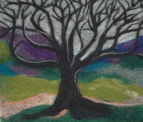 Card - Lonesome Tree wool art | katrin-eagle-