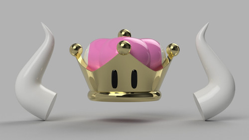 Super Crown (Bowsette Crown/Horns) 3D Models | fluxtidedesigns