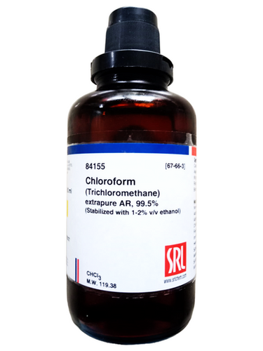 Chloroform extrapure AR Grade, 99.5%, 500ml SRL | LabDeals Suppliers