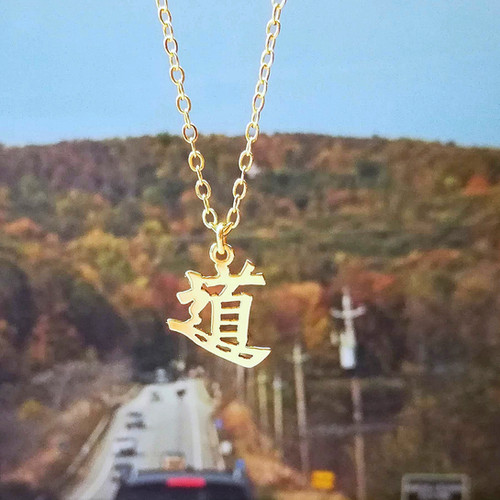 Path in Kanji Necklace – Gold Pendant, Symbol of Mastery and Journey ...