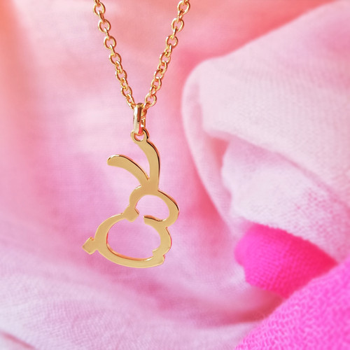 RABBIT in Arabic word picture necklace jewelry | satokomatsu