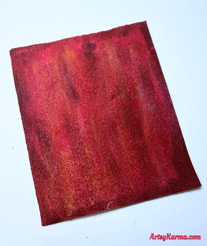 Painted Sandpaper for Mixed Media Backgrounds