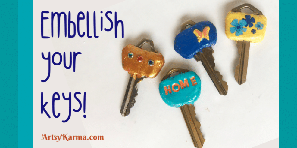 How to Make Embellished Clay Key Covers