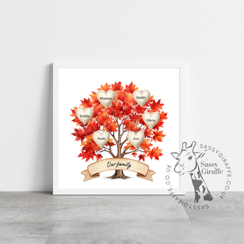 Sassy Giraffe Designs Personalised Maple Family Tree | sassygiraffe