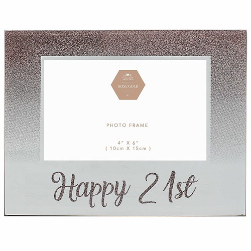 Rose Gold Glitter 21st Birthday Frame | sassygiraffe