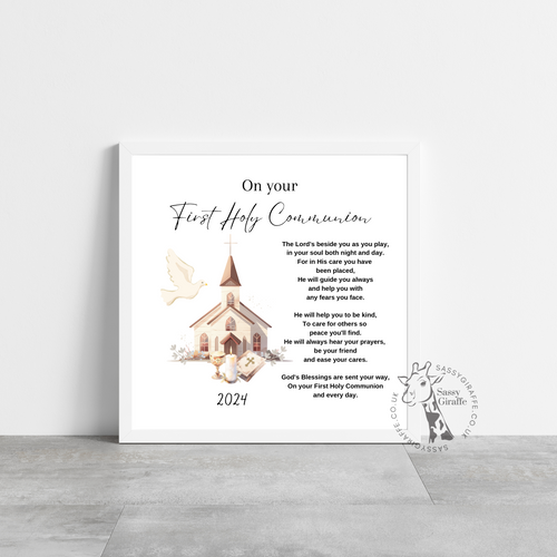 First Holy Communion Frame Church Design with Poem | sassygiraffe