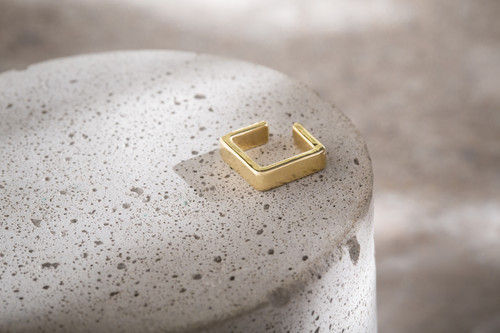 方框黃銅耳扣 Frame Brass EarCuff | intzuitionjewelry