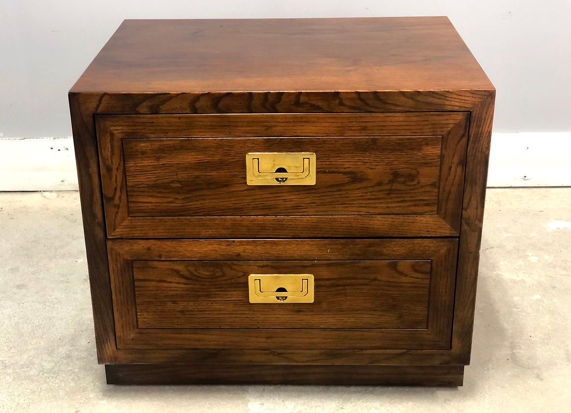 Vintage Henredon Campaign Style Nightstand | Heirloom Decor