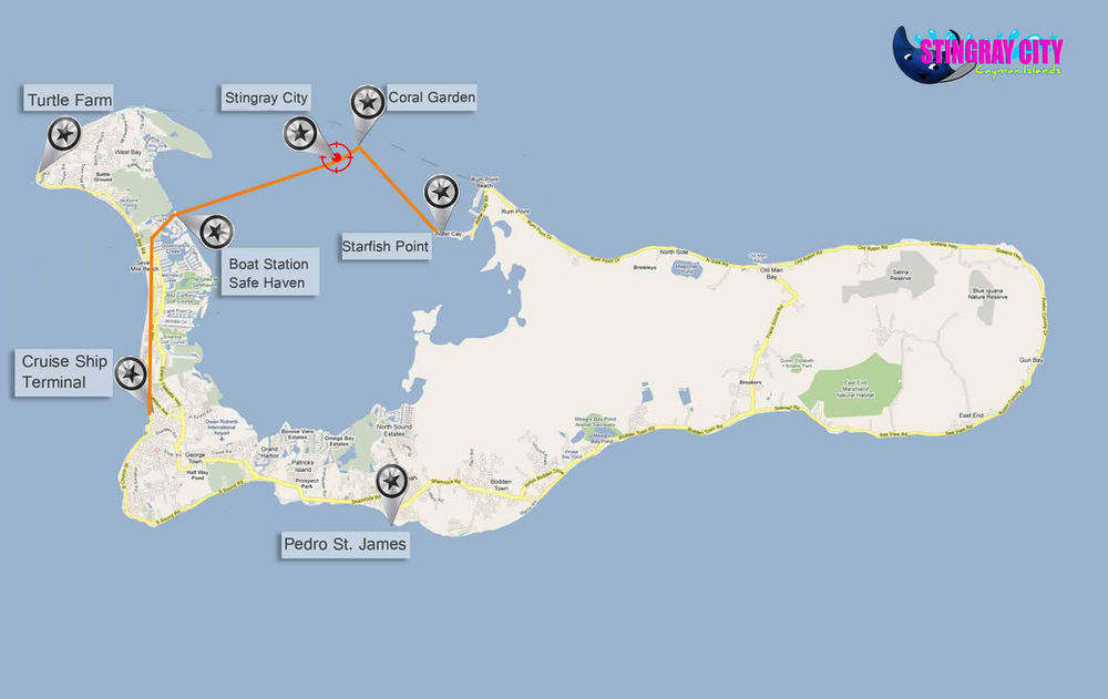 True location of Stingray City