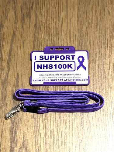 Support the NHS100K, unique PVC Card and lanyard. Donation made for ...