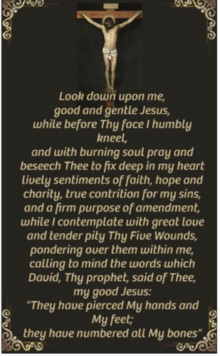 Prayer Card - prayer before a Crucifix | kolbepublications
