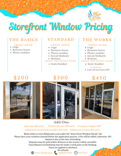 Store Front Window Decals | Flair by Zaire