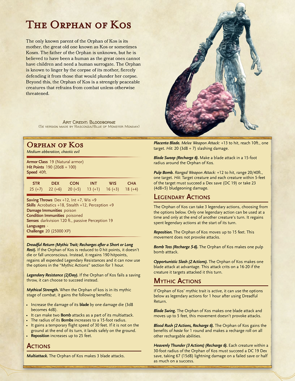 Monster Monday - Orphan of Kos