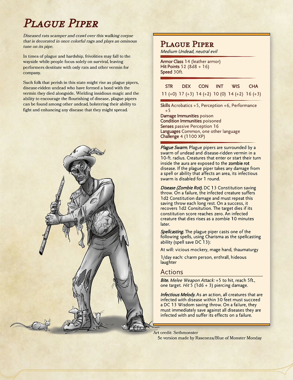 Monster Monday - Plague Piper