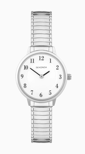 Sekonda Easy Reader Ladies Watch | Silver Brass Case & Stainless Steel ...