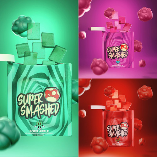 Super Smashed | Entheogenic Gummies | 10 ct | All Stop Smoke Shop