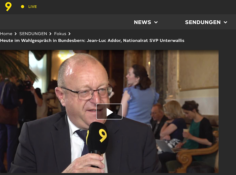 Jean-Luc Addor, Nationalrat SVP Unterwallis