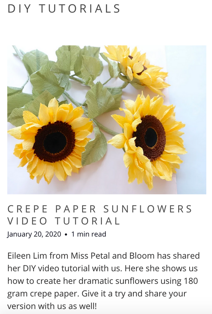 Crepe Paper Sunflower NEW Tutorial