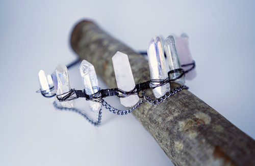 Rose and Angel Aura Quartz Tiara | Astra Gems