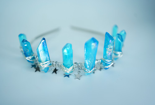 Falling Stars Aura Quartz Tiara | Astra Gems