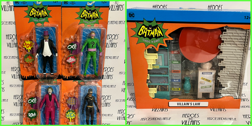 BATMAN 66 RETRO VILLAINS LAIR WITH JOKER, CATWOMAN, PENGUIN AND RIDDLER ...