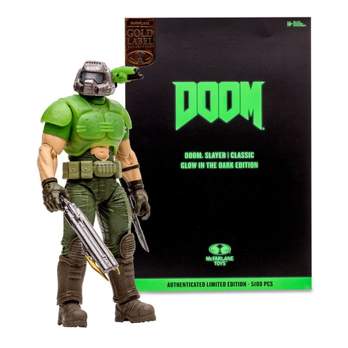 DOOM ETERNAL CLASSIC DOOM SLAYER GLOW IN THE DARK GOLD LABEL EDITION ...