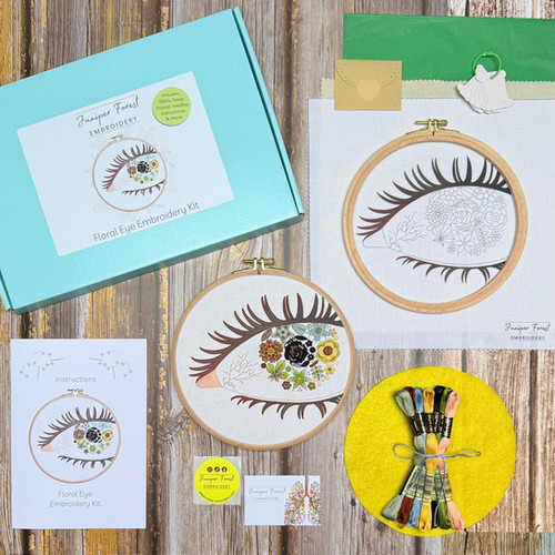 Large Embroidery Kit - Floral Eye | Juniper Forest