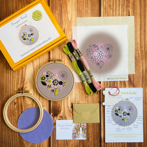 Small Embroidery Kit - Dark Heart | Juniper Forest Embroidery