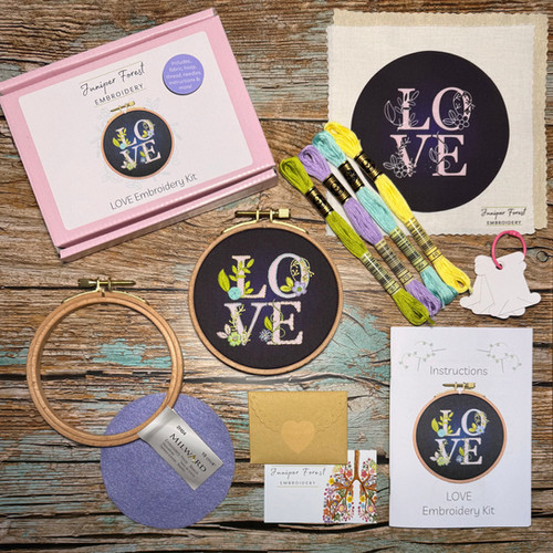 Small Embroidery Kit - LOVE | Juniper Forest Embroidery