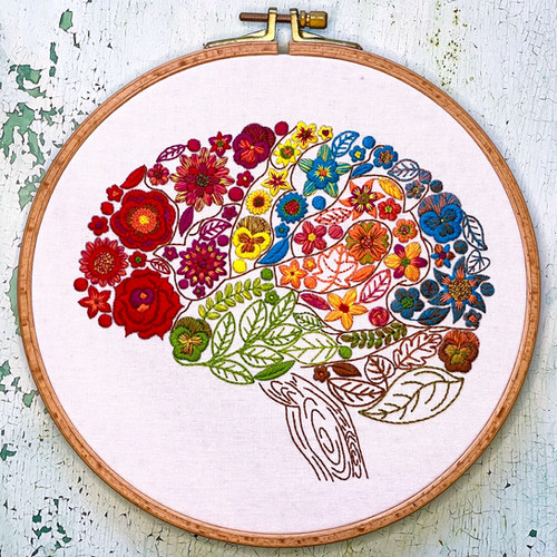 Embroidery Pattern PDF - Floral Brain | Juniper Forest