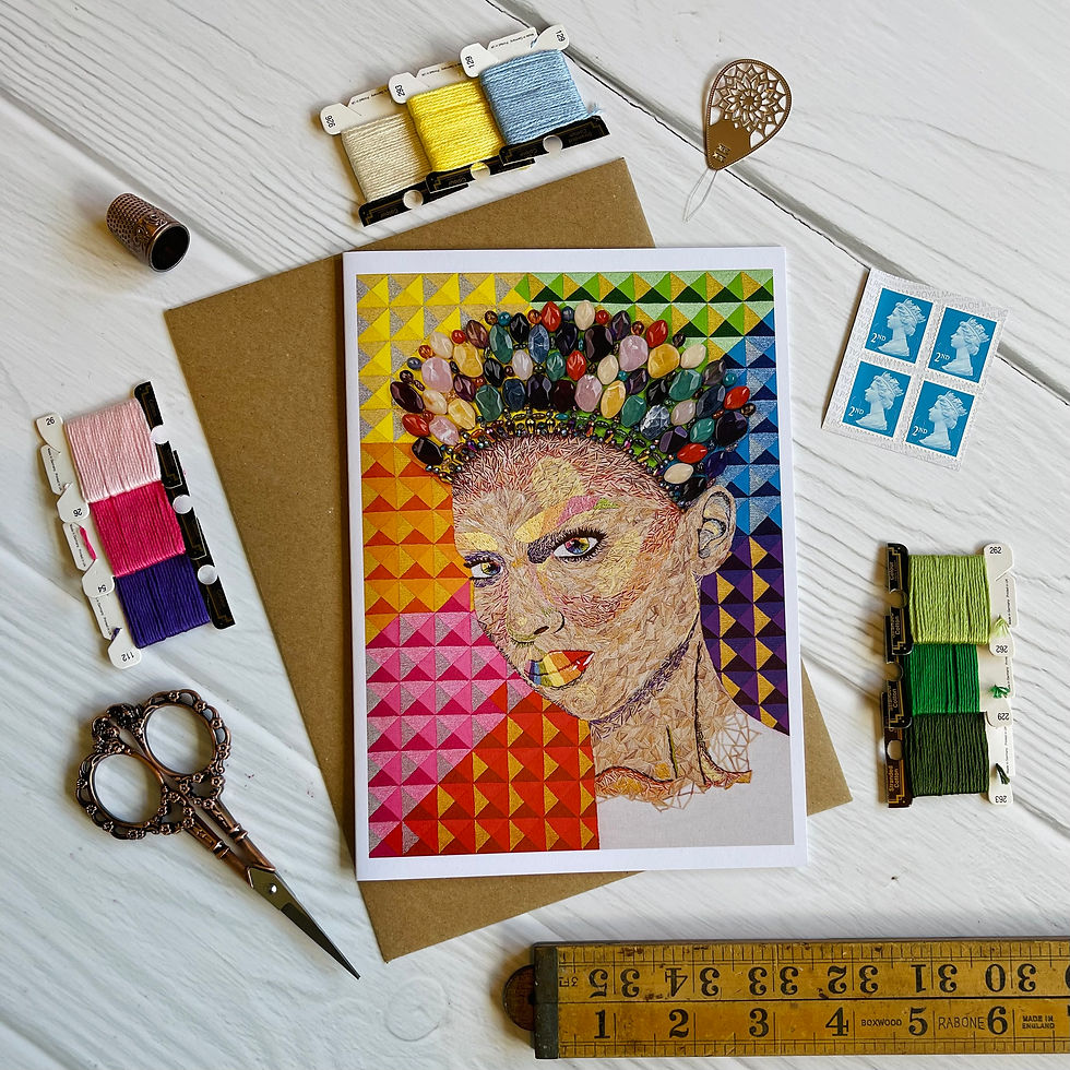 Greetings Card - Rainbow Goddess | Juniper Forest Embroidery