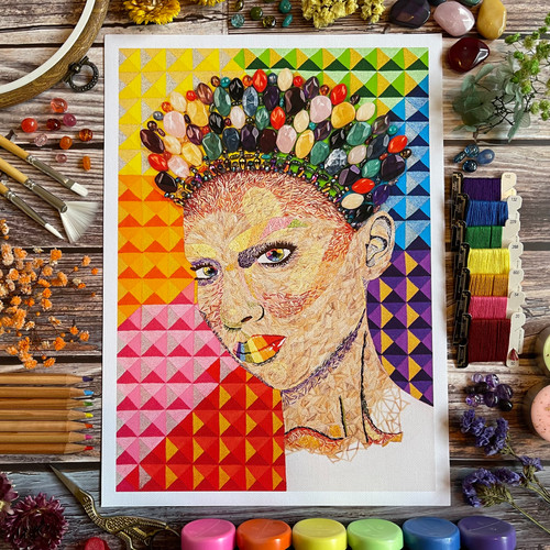 Art Print - Rainbow Goddess | Juniper Forest Embroidery