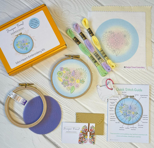 Small Embroidery Kit - Pastel Heart | Juniper Forest Embroidery