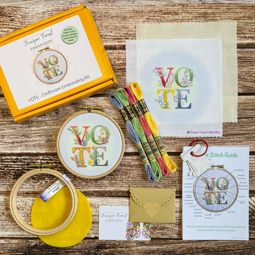 Small Embroidery Kit - VOTE | Juniper Forest