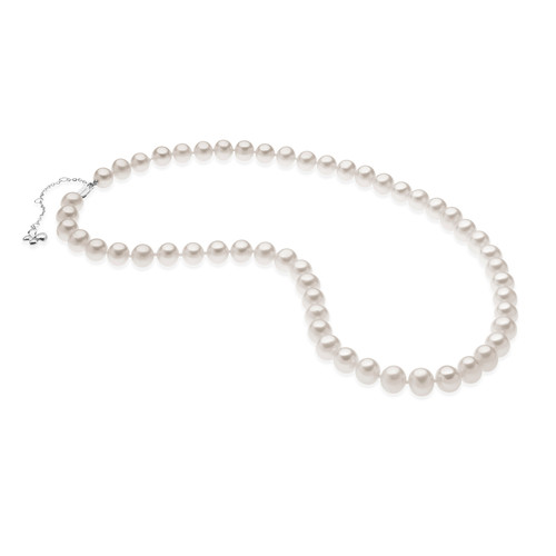 Collana in Oro bianco con Perle e Farfalla | Comete Gioielli