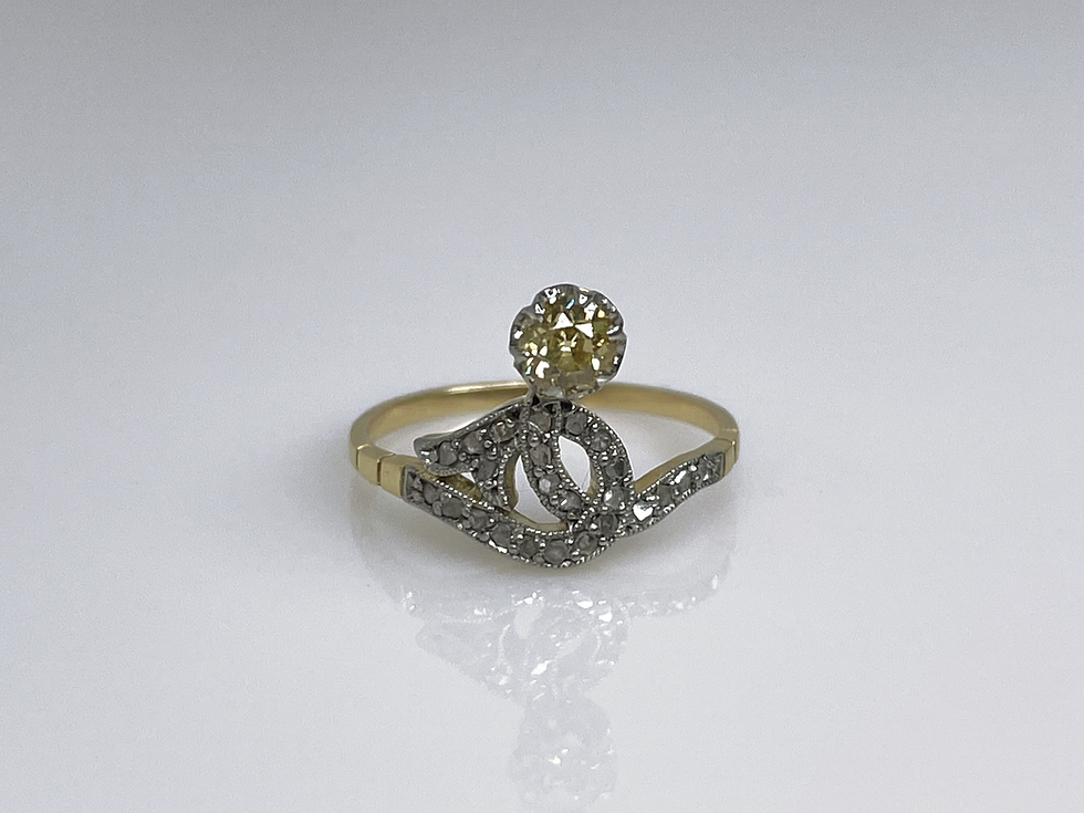 Antique Yellow Diamond Lasso Ring | nlshaw.com