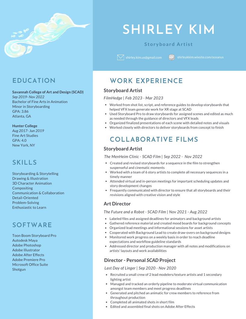 Resume | Shirley Kim
