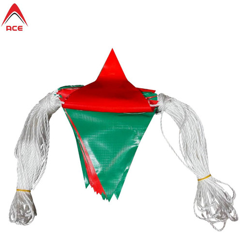 Triangular Safety Red Green Flag (10 Width x 12 Height)With White Round ...